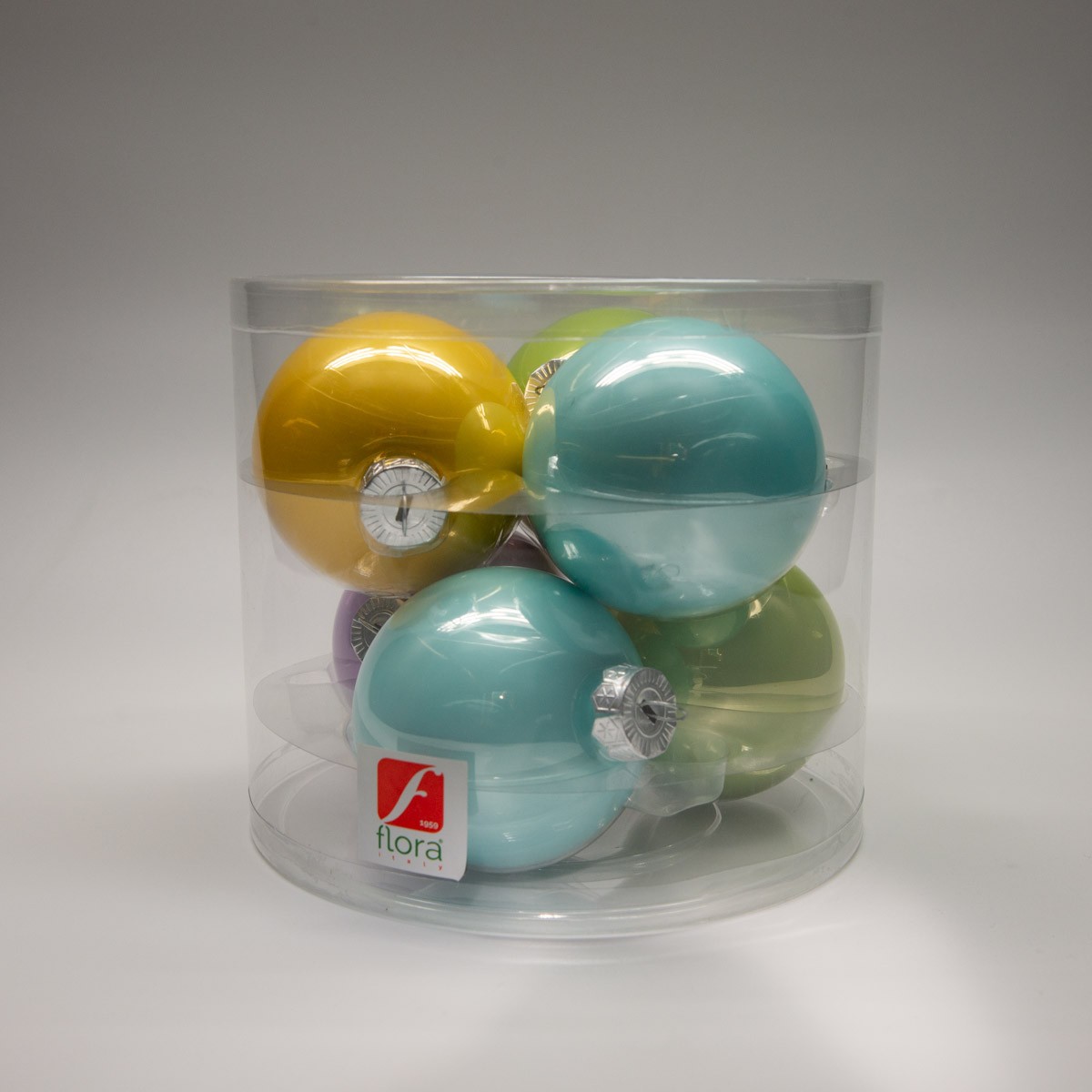 Palline di Natale in vetro multicolor D. 8 cm conf da 6 pz - in vendita