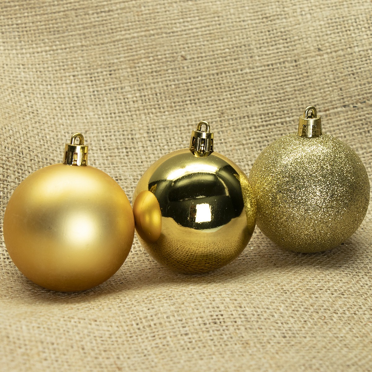Palline di Natale in plastica oro Ø 8 cm conf da 24 pz - in vendita