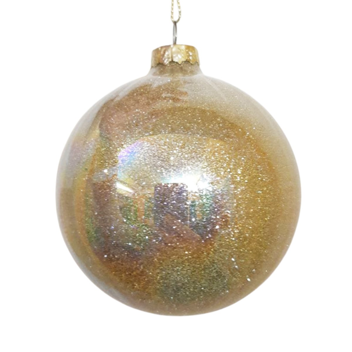 Pallina di Natale sfera in vetro oro lucido Ø 8 cm Domus - in vendita