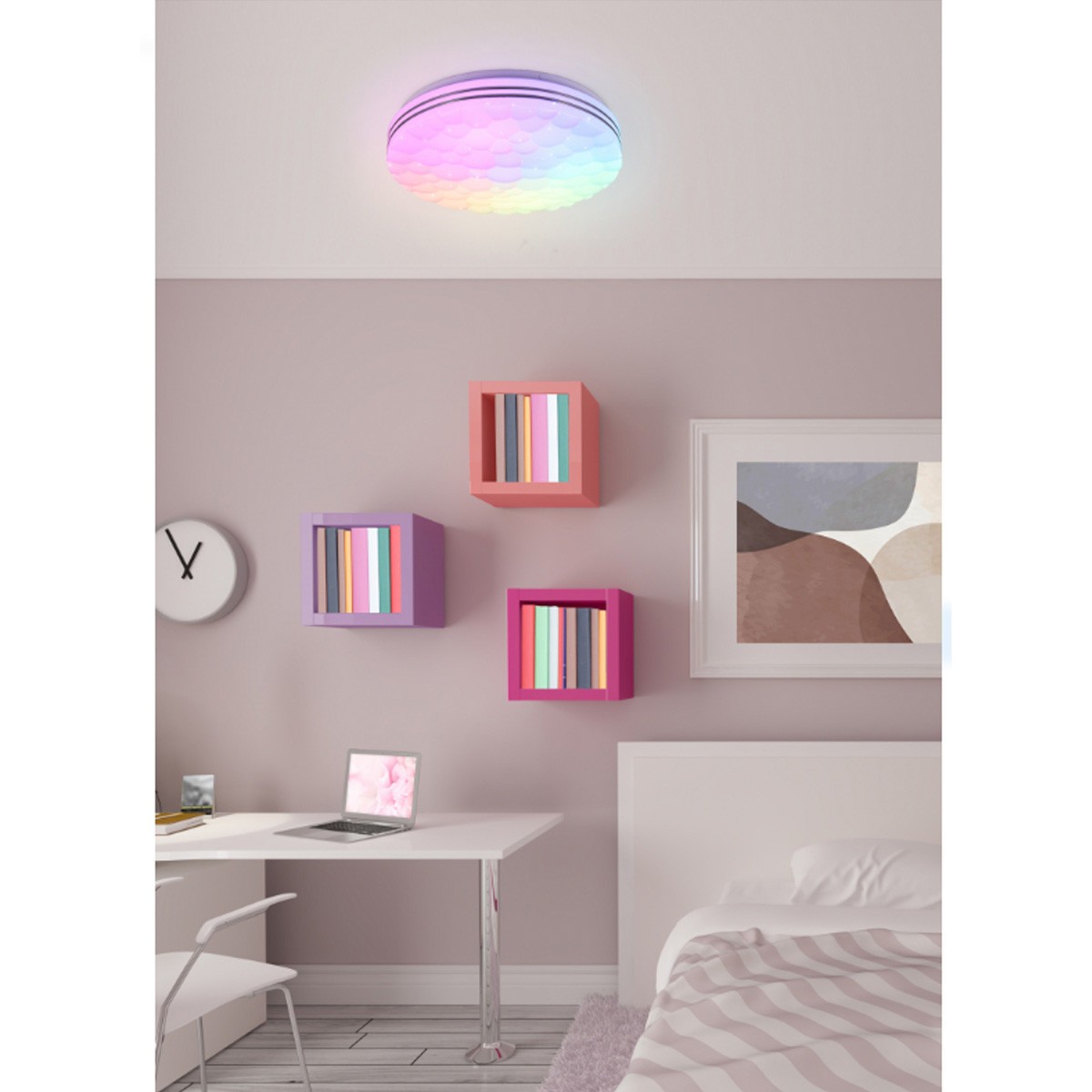 Tiger plafoniera LED, 22W, dimmerabile RGB con telecomando RL Lighting