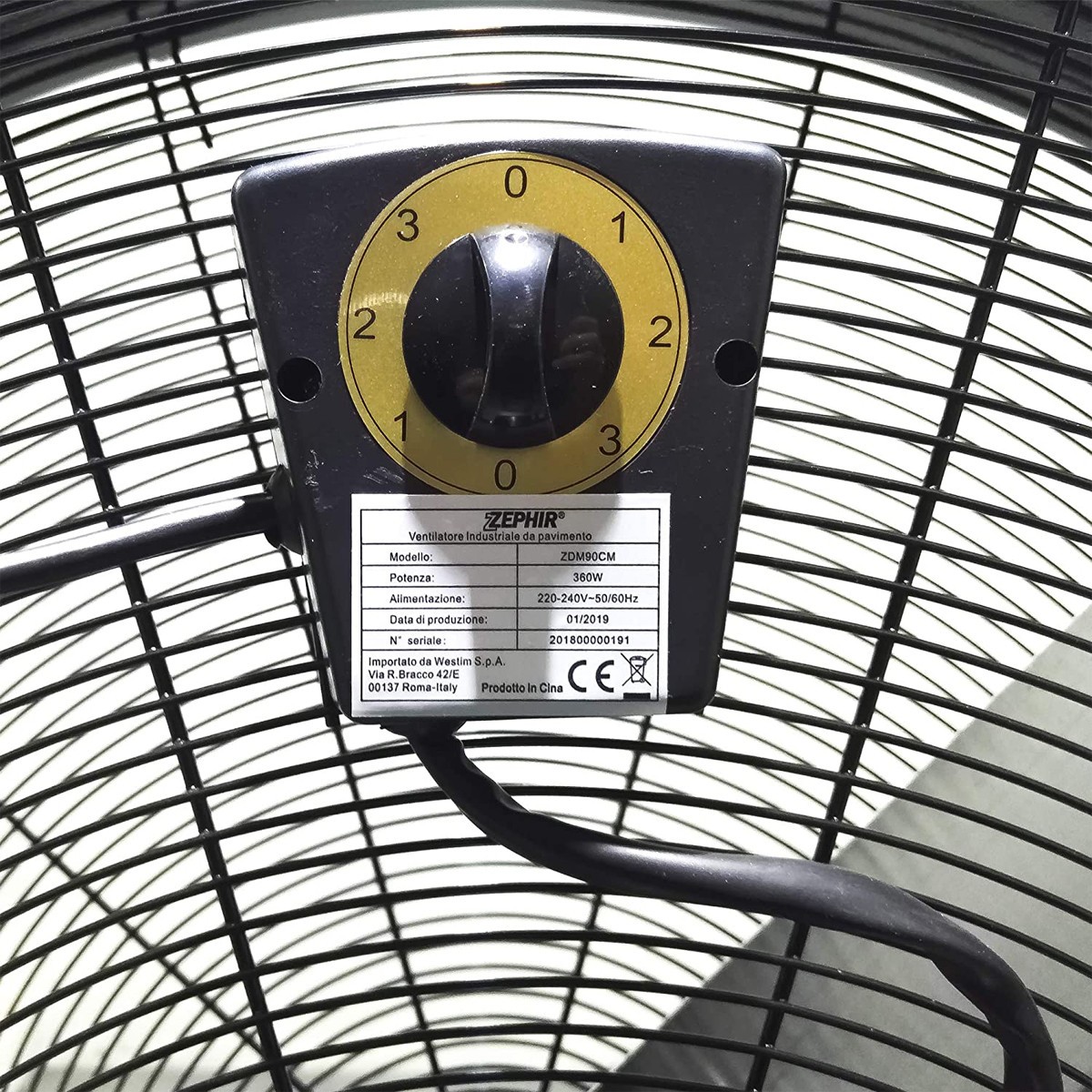 Ventilatore industriale da pavimento alta velocità Ø 90cm Zephir ZDM90CM