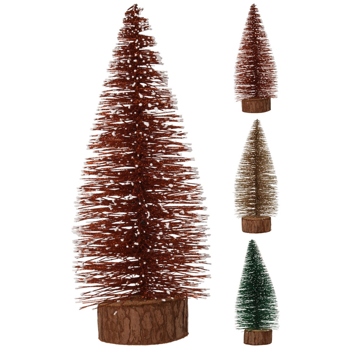 Alberello glitter H25 cm con punte innevate su Yagos.it